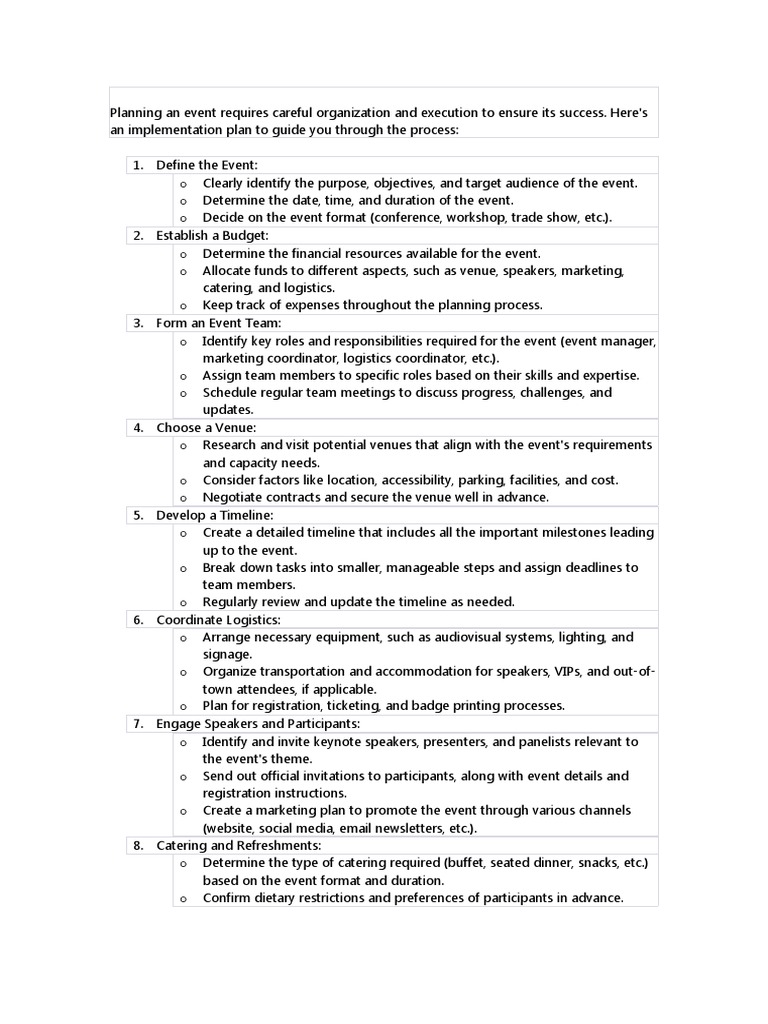 Implementation Plan | PDF | Business