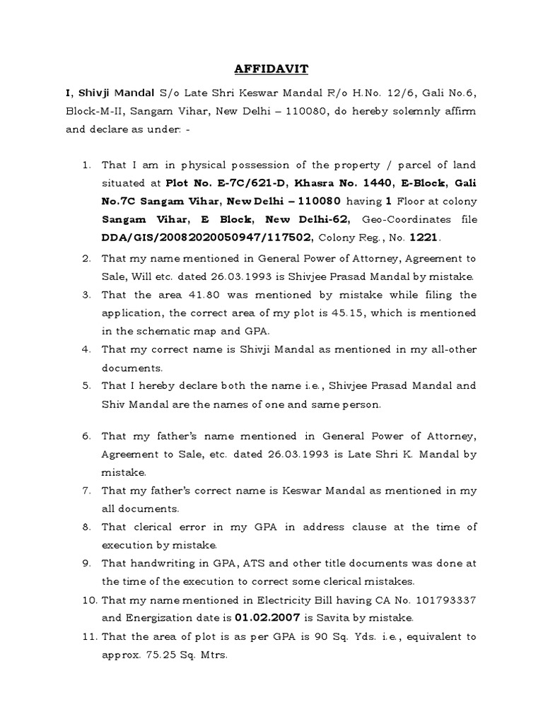 Affidavit-Deficiency Reply | PDF | Civil Law (Common Law) | Common Law