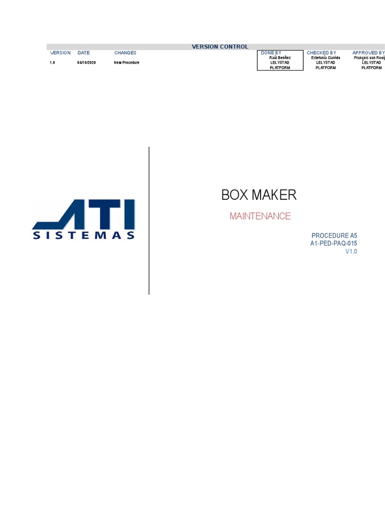 A1-Ped-Paq-015 Box Maker | PDF | Adhesive | Manufactured Goods