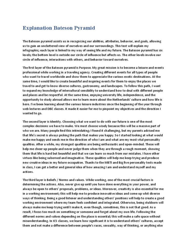Explanation Bateson Pyramid | PDF | Leisure | Tourism