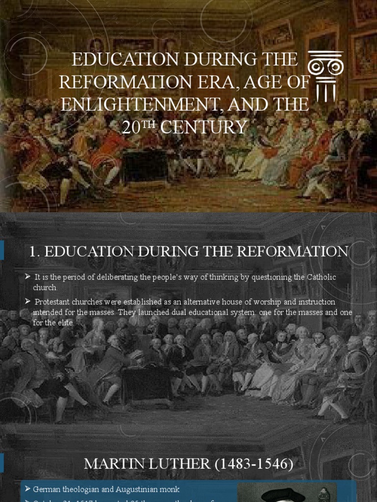 Education During The Reformation Era J Age of | PDF | Protestantism ...