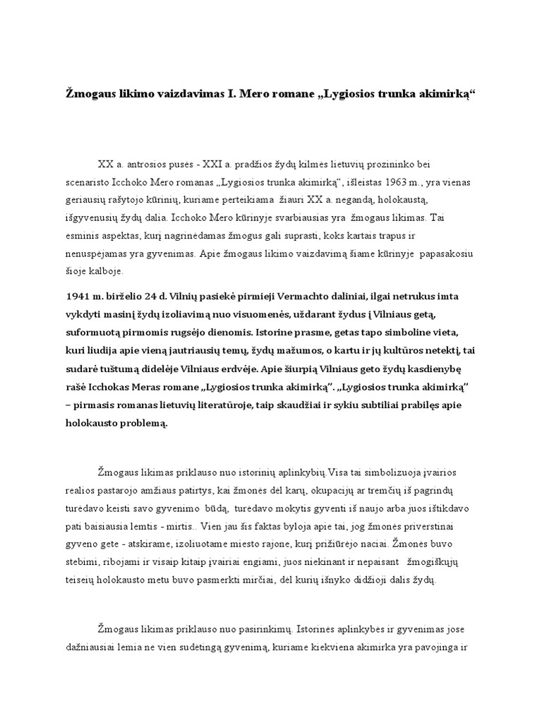 Kalbejimas Zmogaus Likimo Vaizdavimas I M | PDF