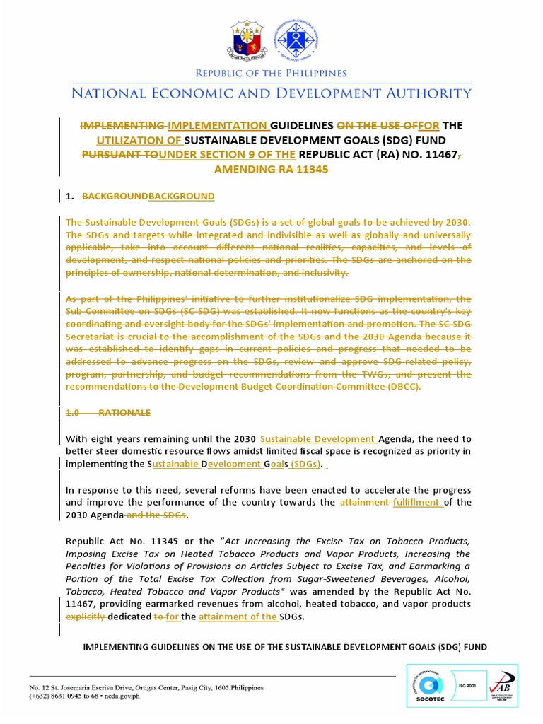 Guidelines On SDG Fund From Sin Tax Law | PDF | Governance | Taxes