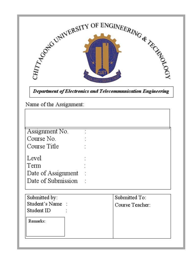 Electronics Assignment Submission Form | PDF