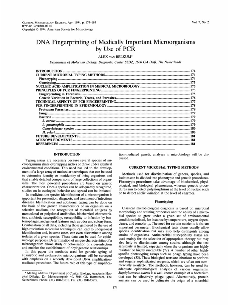 Dna Fingerprinting | PDF | Polymerase Chain Reaction | Dna Sequencing