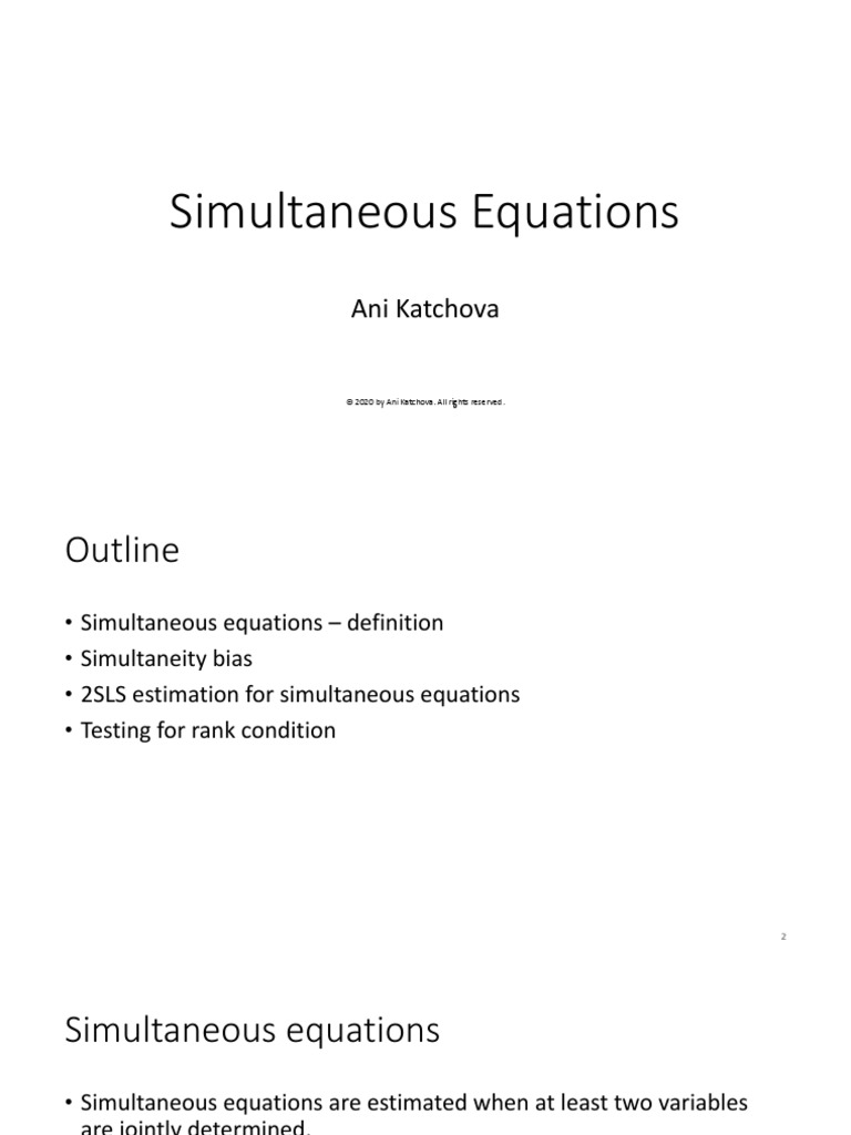 16 Simultaneous Equations | PDF | Endogeneity (Econometrics) | Statistical Theory