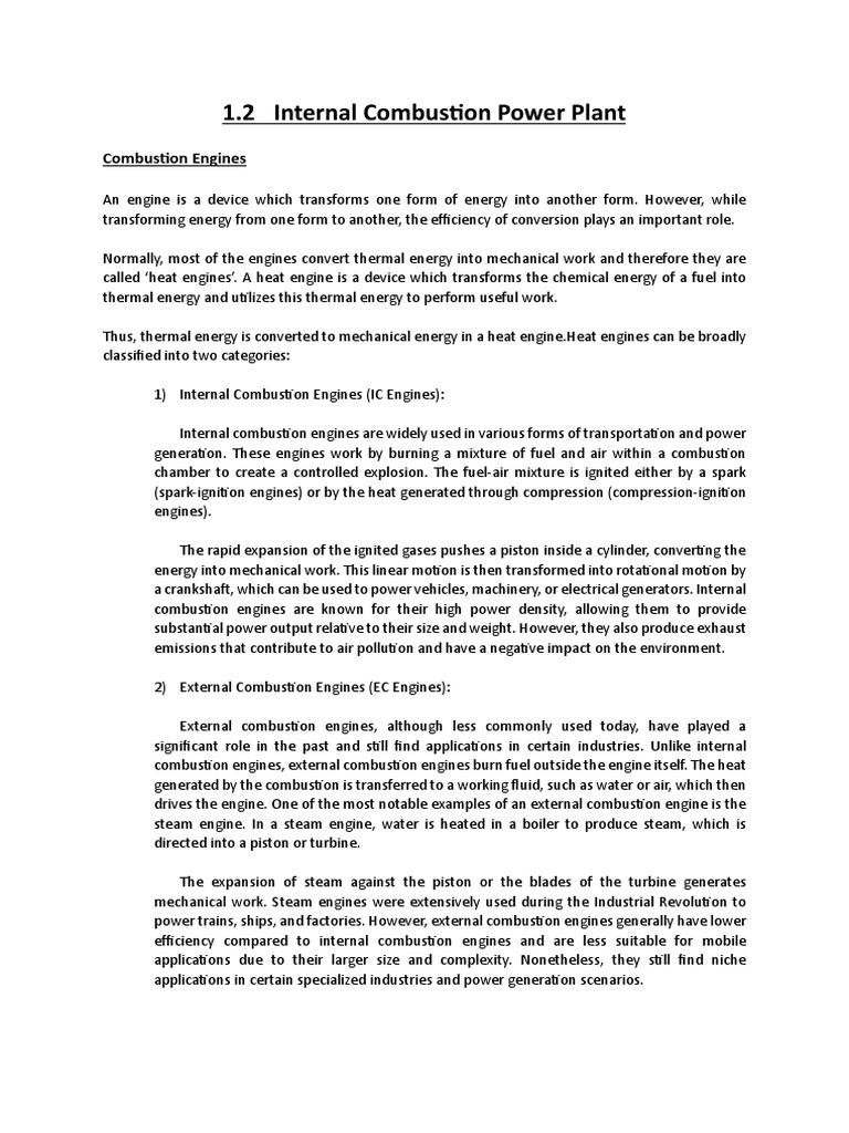 Internal Combustion Engine Overview | PDF | Internal Combustion Engine | Engines