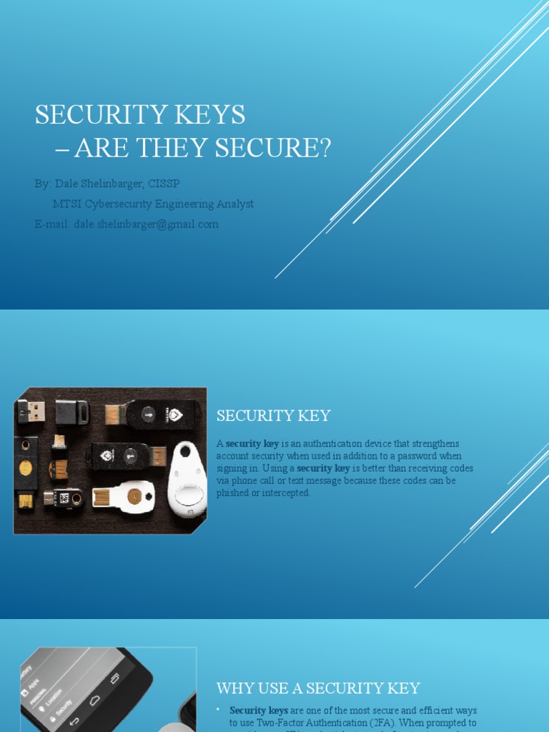Security Keys Presentation | PDF | Authentication | Information Technology Management