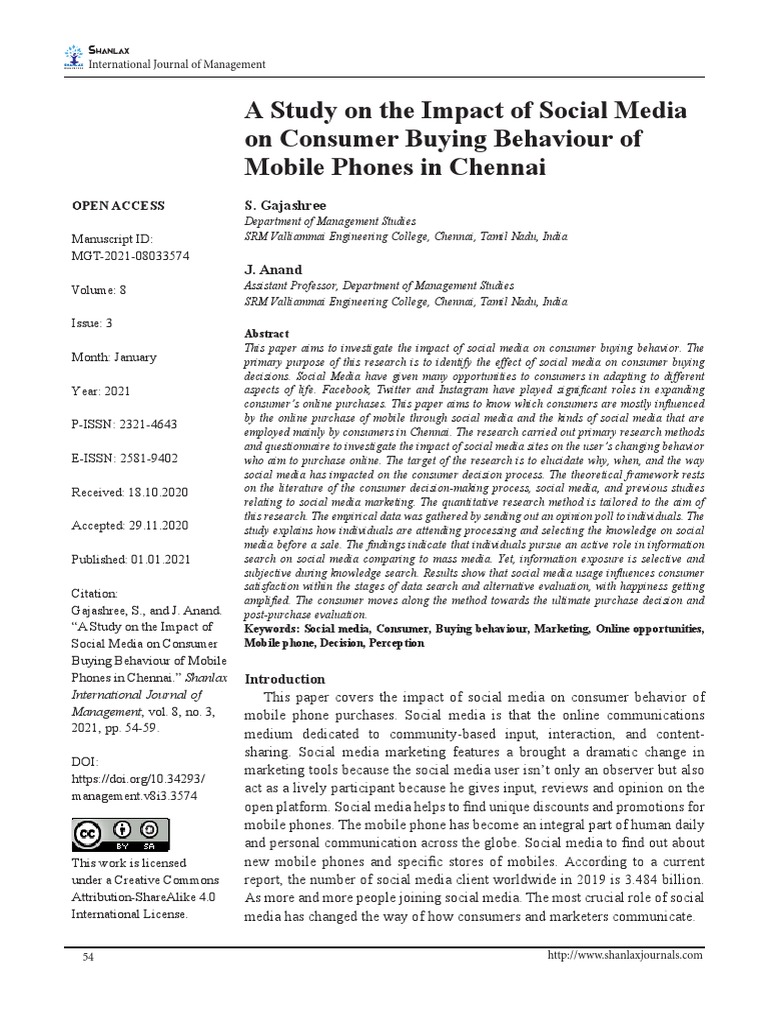 A Study On The Impact of Social Media On Consumer Buying Behaviour of ...