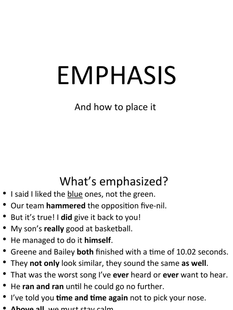 EMPHASIS | PDF | Noun | English Language