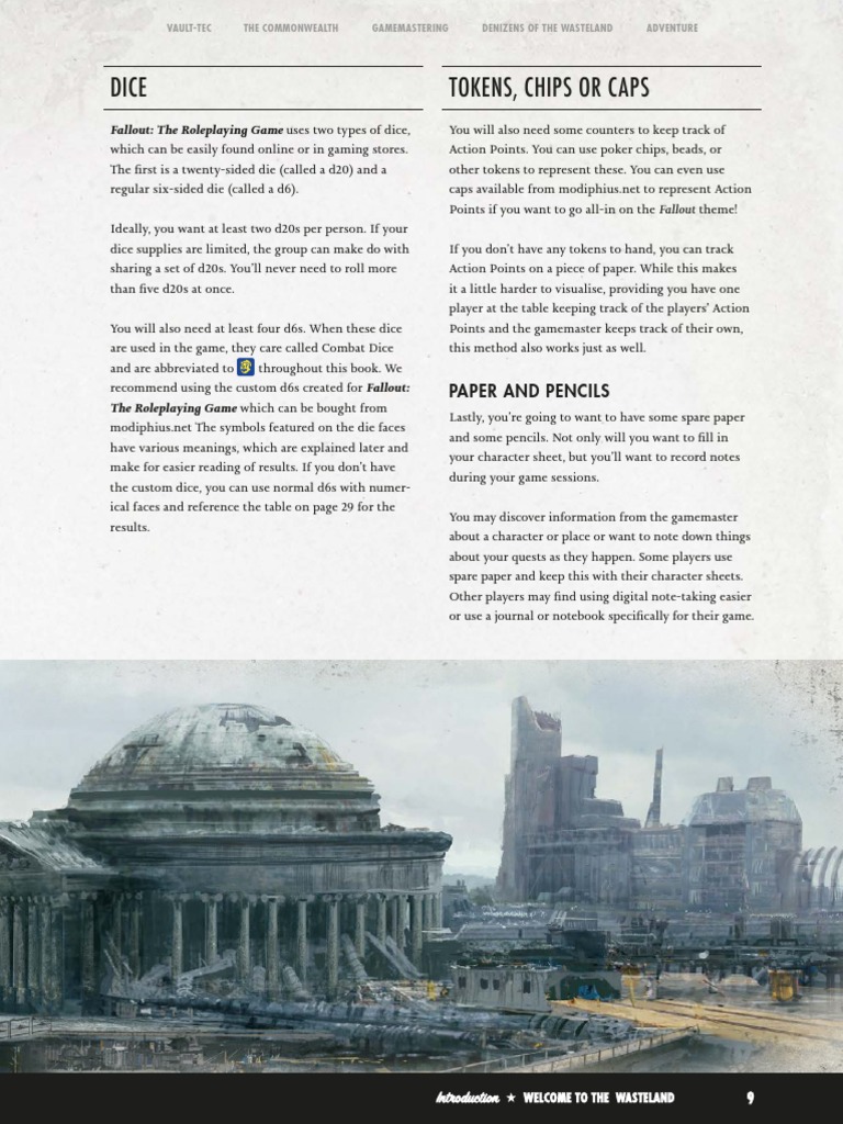 Fallout RPG Essentials Guide | PDF | Dice | Role Playing Games