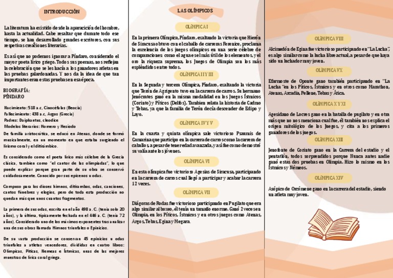 Triptico de Literatura 3 | PDF | Antigua Grecia | Antiguedad clasica