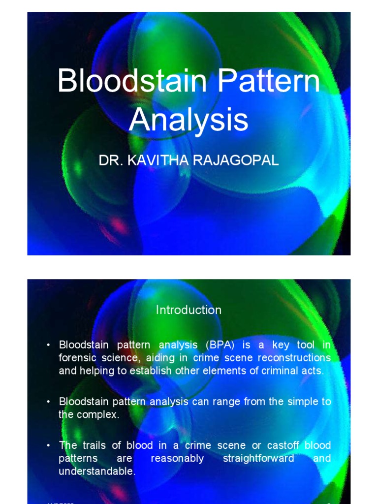Bloodstain Pattern Analysis | PDF | Blood Vessel | Shock (Circulatory)