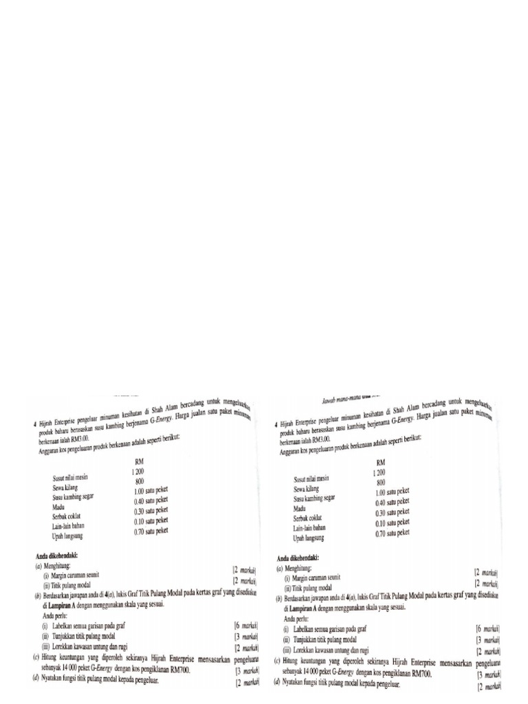 Soalan Titik Pulang Modal | PDF