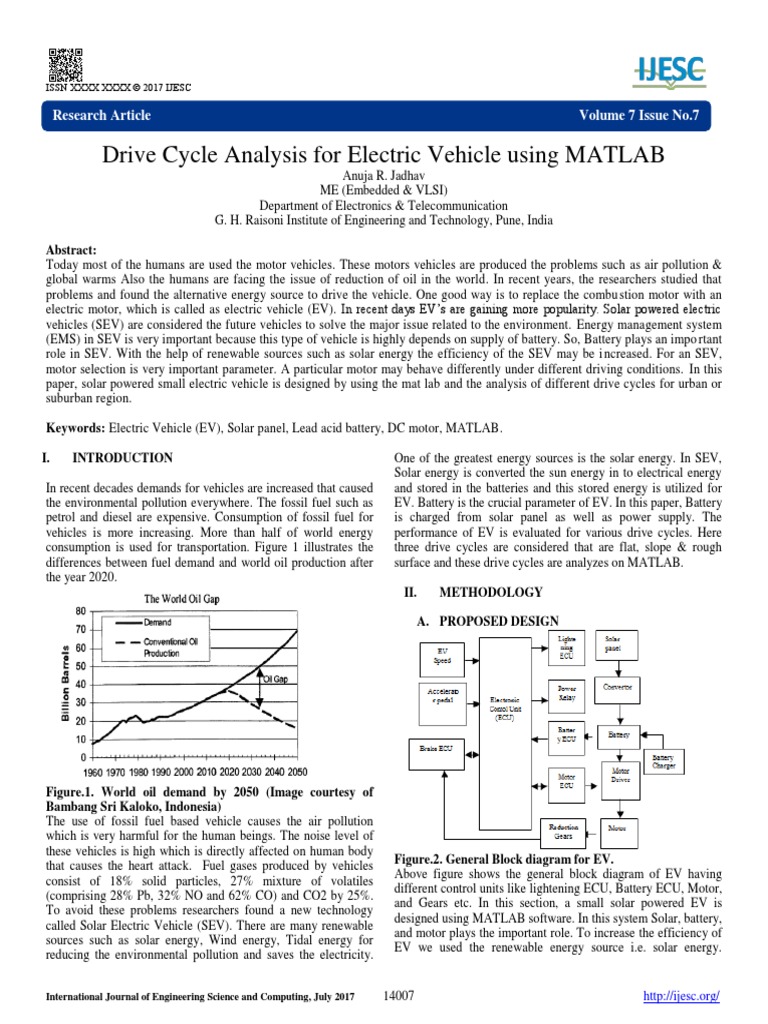 4. Drive Cycle Analysis for Electric Vehicle Using MATLAB | PDF | Electric Vehicle | Electric Motor