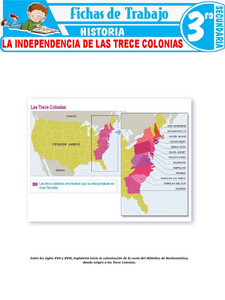 La Independencia de Las Trece Colonias para Tercer Grado de Secundaria ...