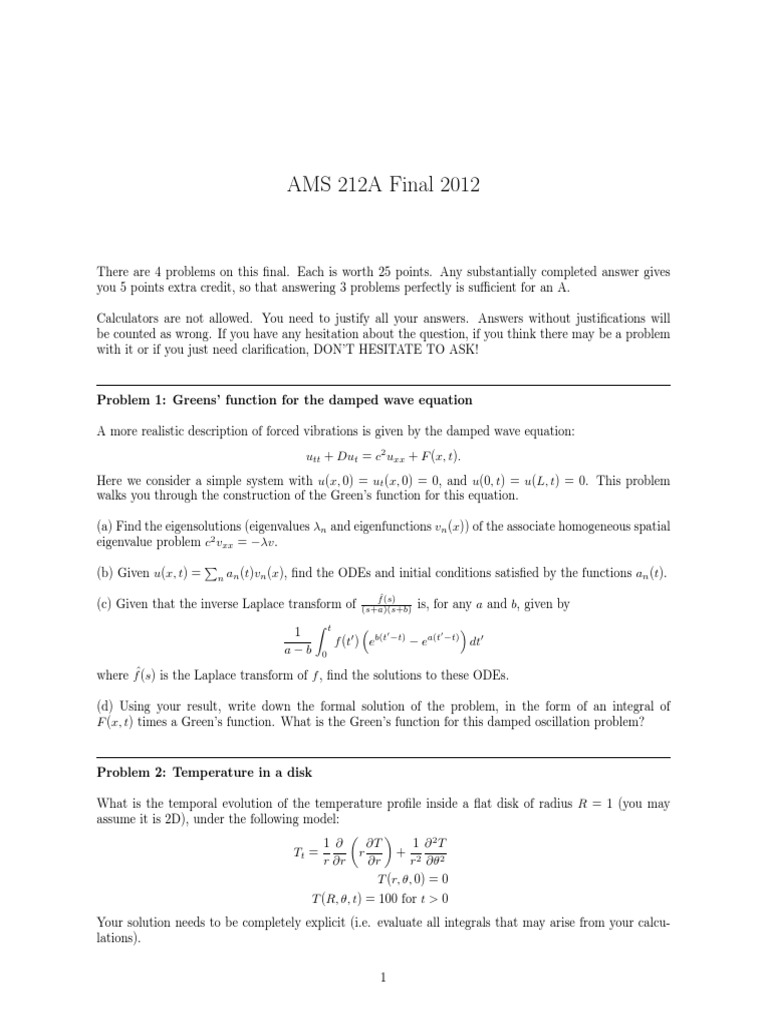 Final 12 | PDF | Ordinary Differential Equation | Green's Function