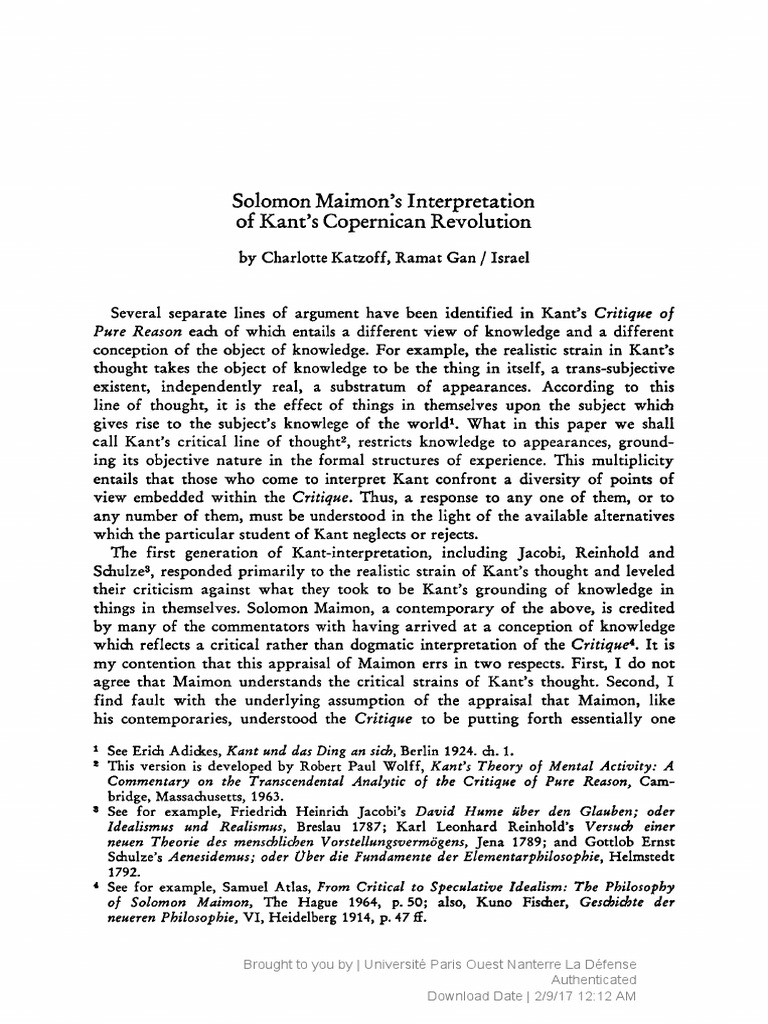 Kant 1975 0155 | PDF | Immanuel Kant | A Priori And A Posteriori