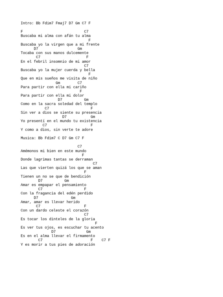 Amémonos de Corazón: Letra y Acordes | PDF