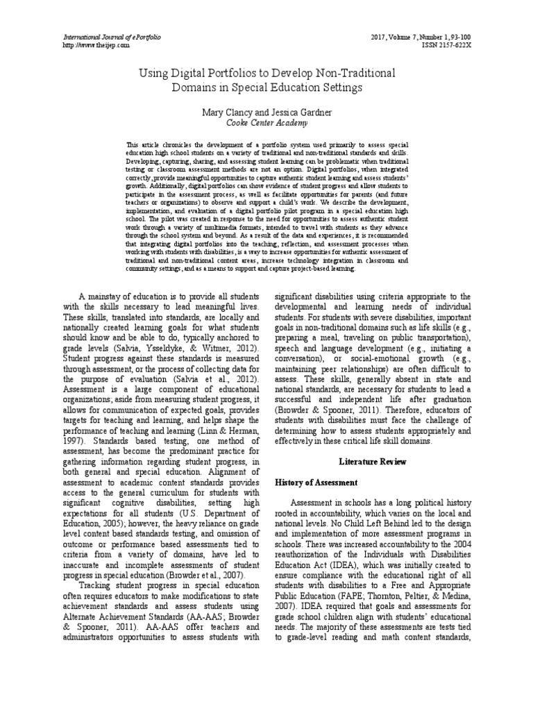 Clancy, Mary | PDF | Educational Assessment | Special Education