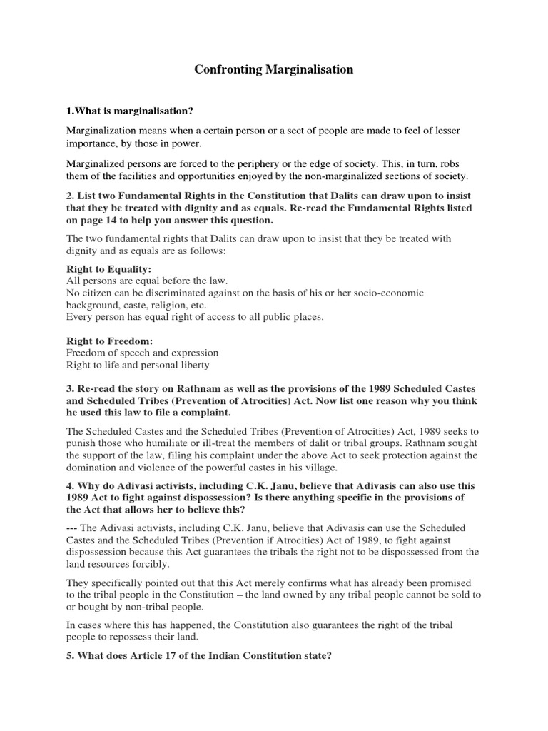 Confronting Marginalisation | PDF | Dalit | Justice