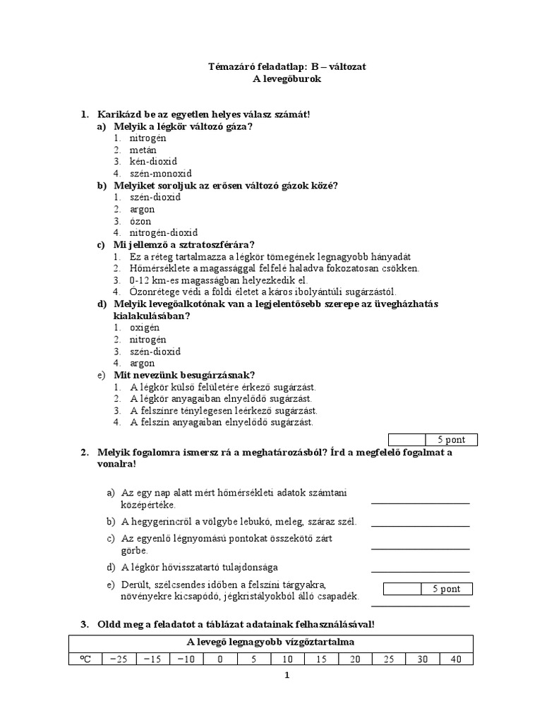 3 Levegoburok B Megoldas | PDF