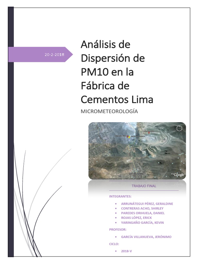 Análisis de Dispersión de PM10 en La Fábrica de Cementos Lima Version3 (1) | PDF | Cemento | Herida