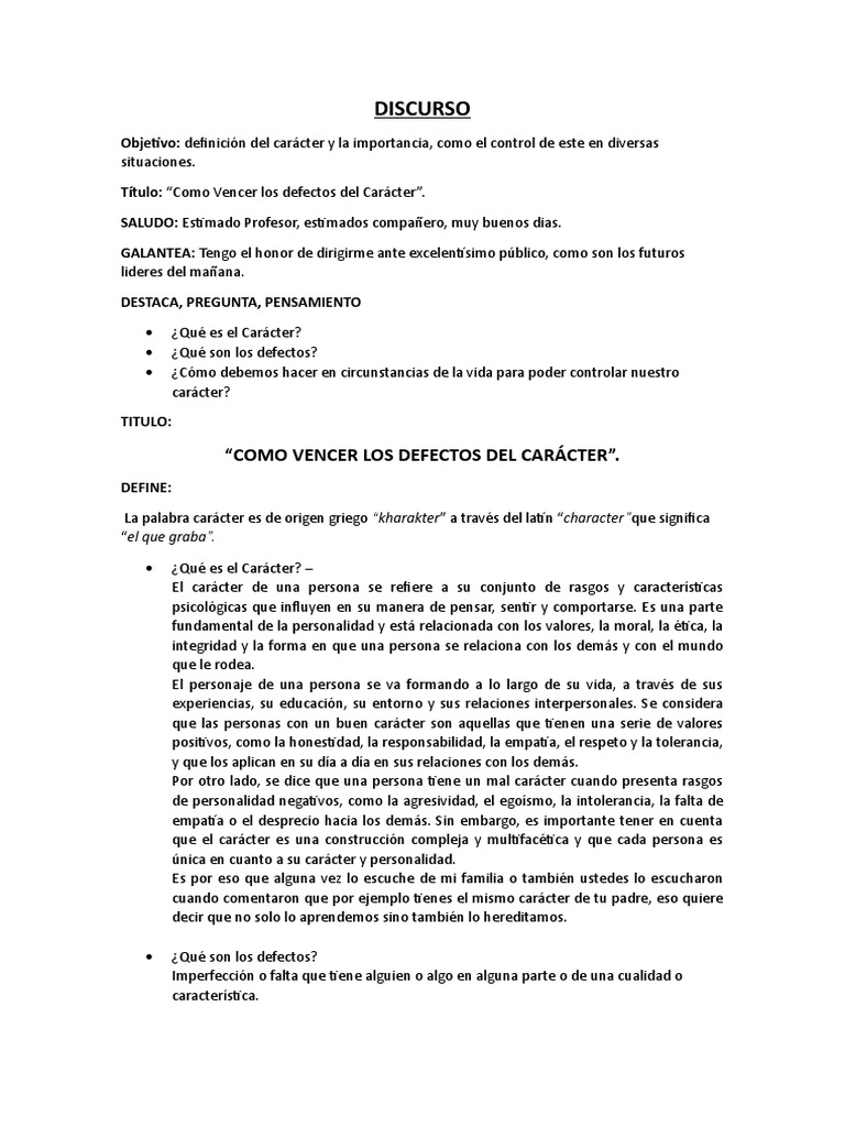 Controla el Carácter y Defectos | PDF | Pensamiento | Conceptos ...