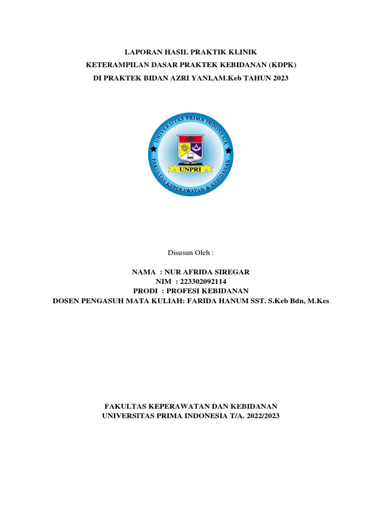 LAPORAN KDPK (Nur Afrida Siregar) | PDF