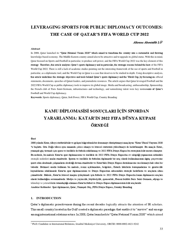 LO (2023) - Leveraging Sports For Public Diplomacy Outcomes: The Case ...