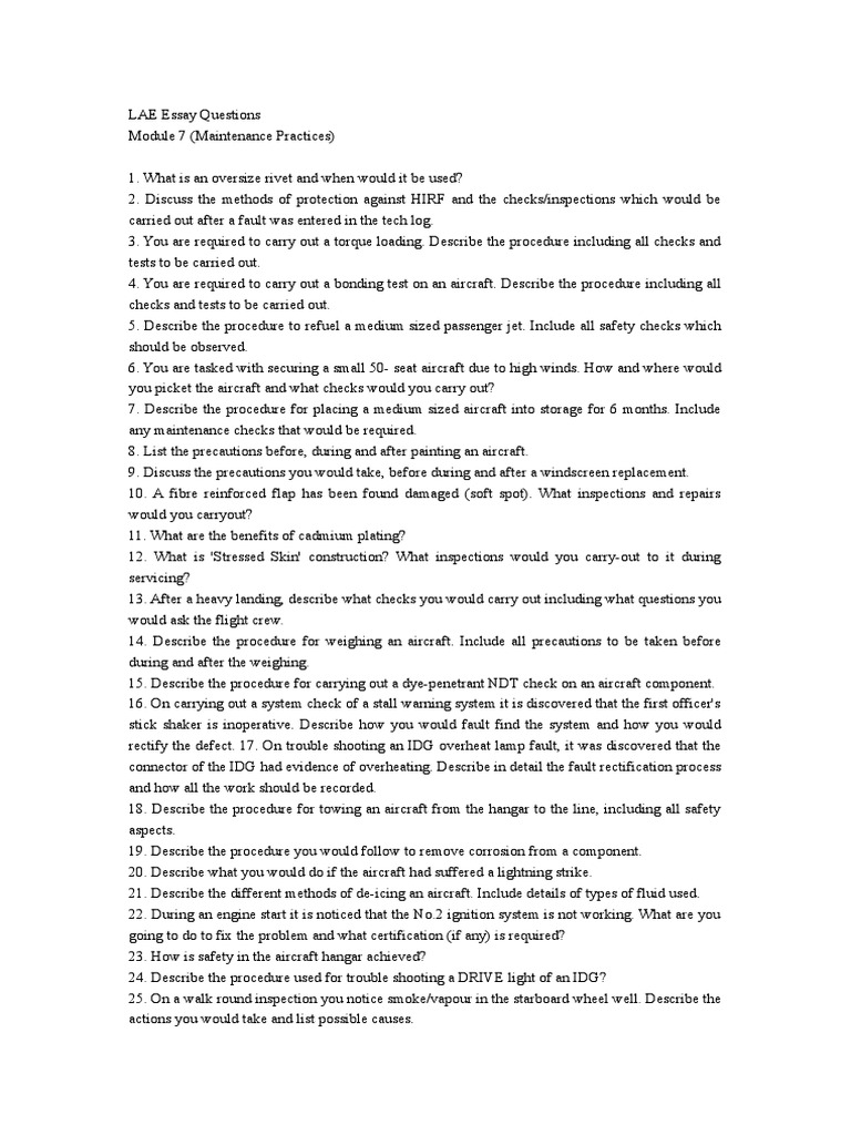 Essay Questions | PDF | Aircraft | Aviation