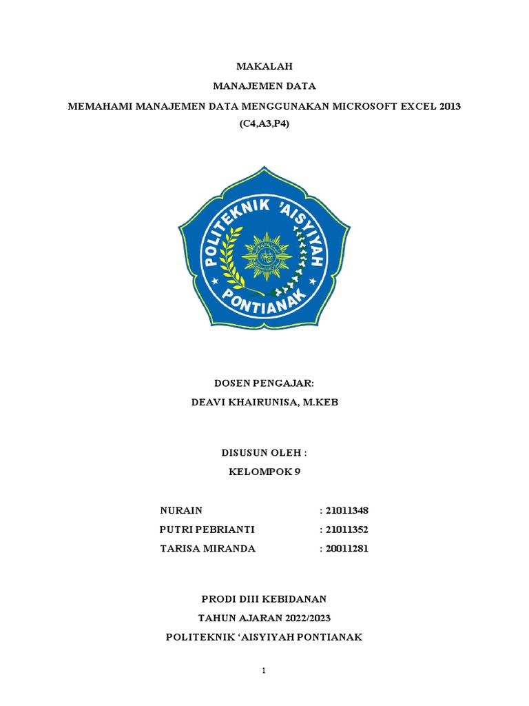 Kel. 9 Manajemen Data | PDF | Karier & Perkembangan | Komputer Kel. 9 Manajemen Data | PDF | Karier & Perkembangan | Komputer