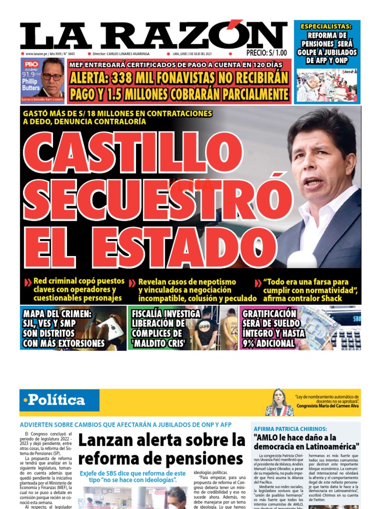 20230701_LIMA_LA RAZON | PDF | Perú | Gobierno