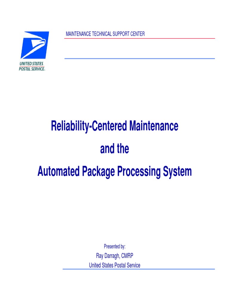 RCM Automated Package Processing System | PDF | Reliability Engineering | Systems Engineering