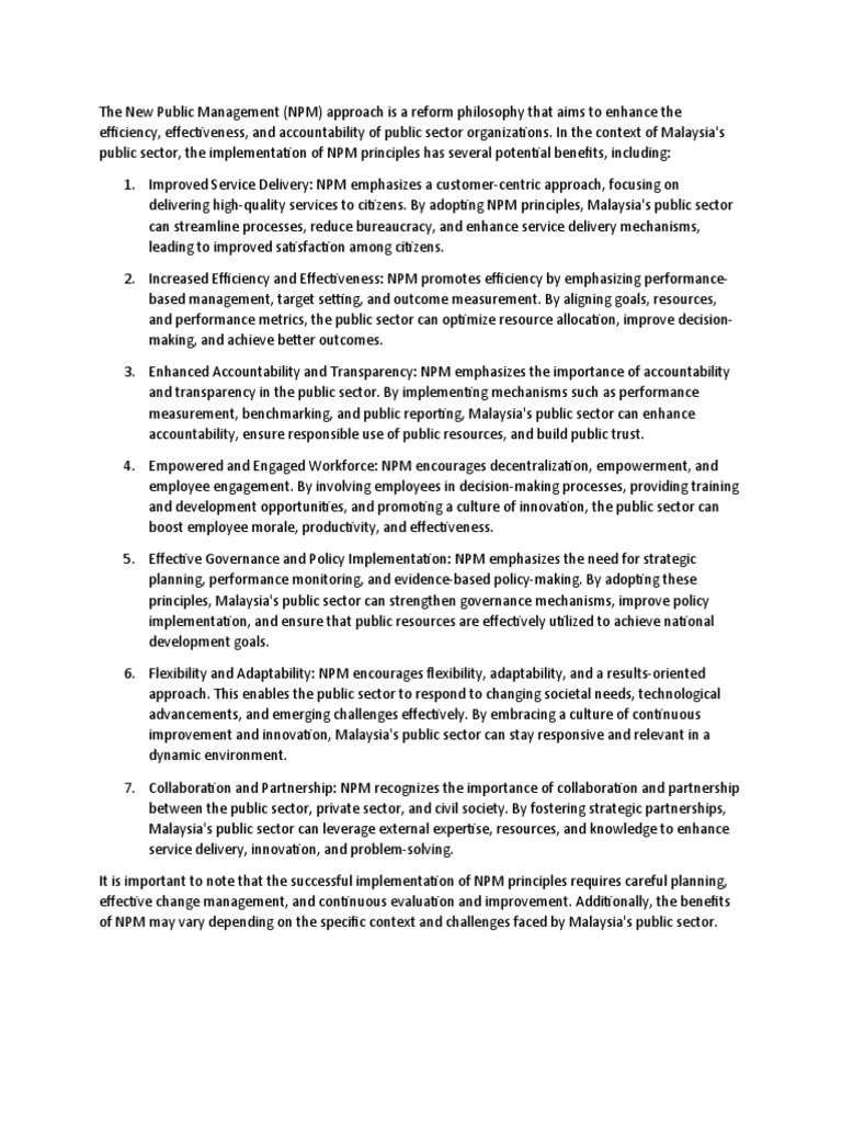 The New Public Management | PDF | Governance | Empowerment The New Public Management | PDF | Governance | Empowerment