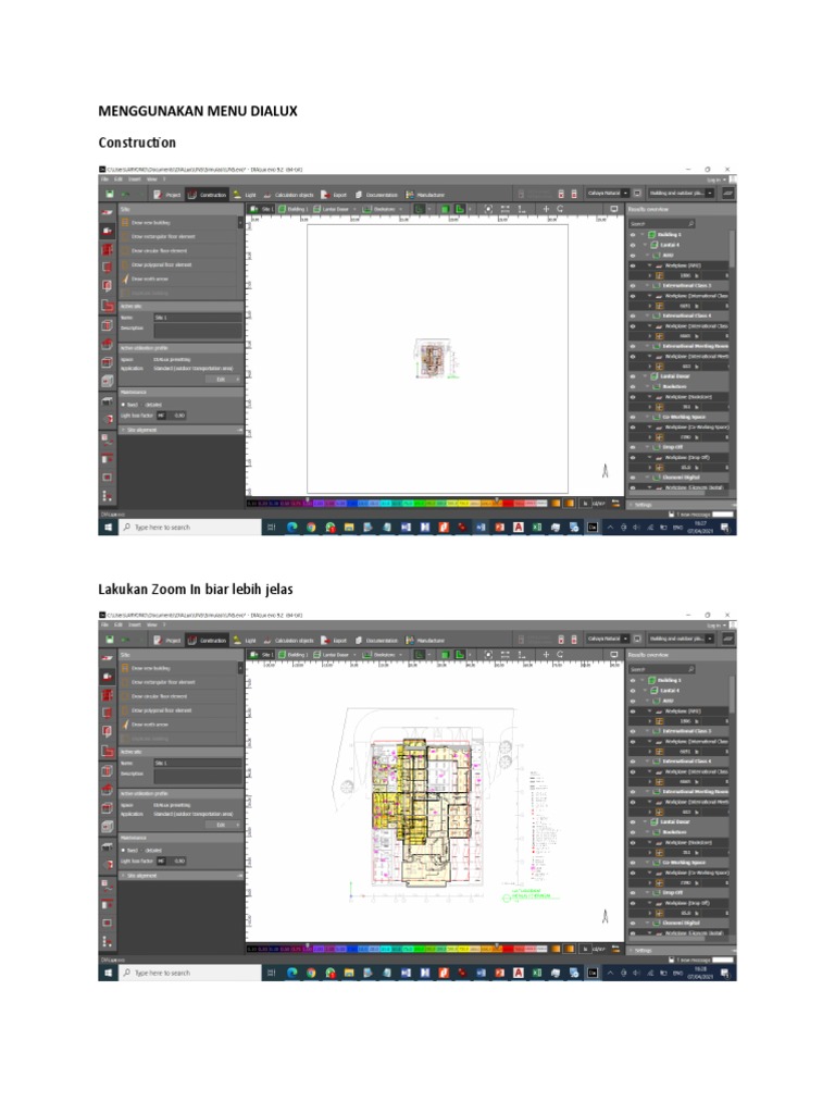 Panduan Dialux: Pencahayaan & Ruangan | PDF