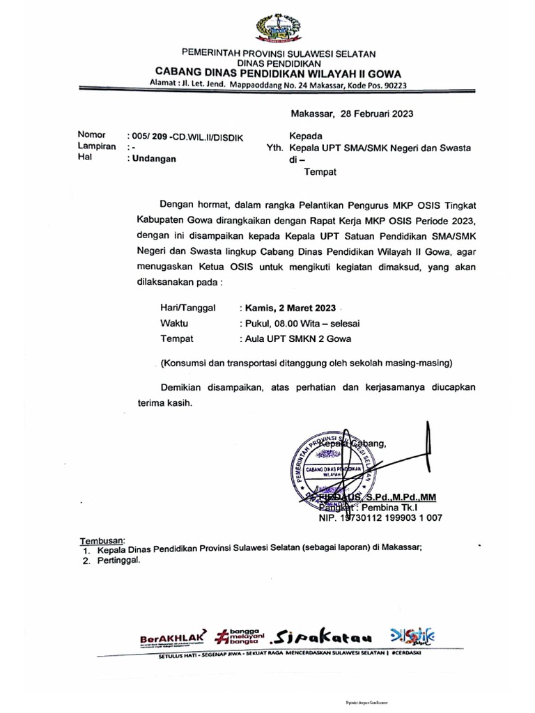 Undangan Pelantikan OSIS | PDF