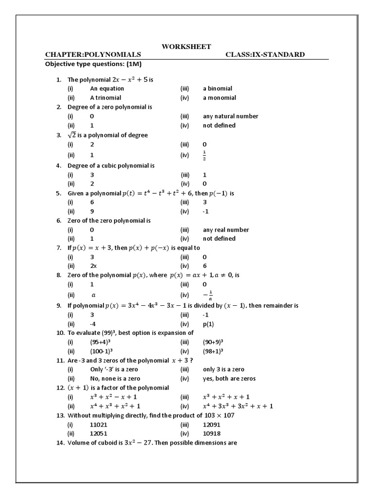 English Class 9 Ws 1 | PDF | Factorization | Numbers