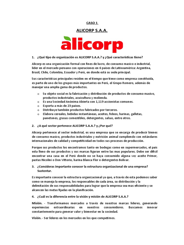 CASO 1_ALICORP | PDF | Marketing | Economias