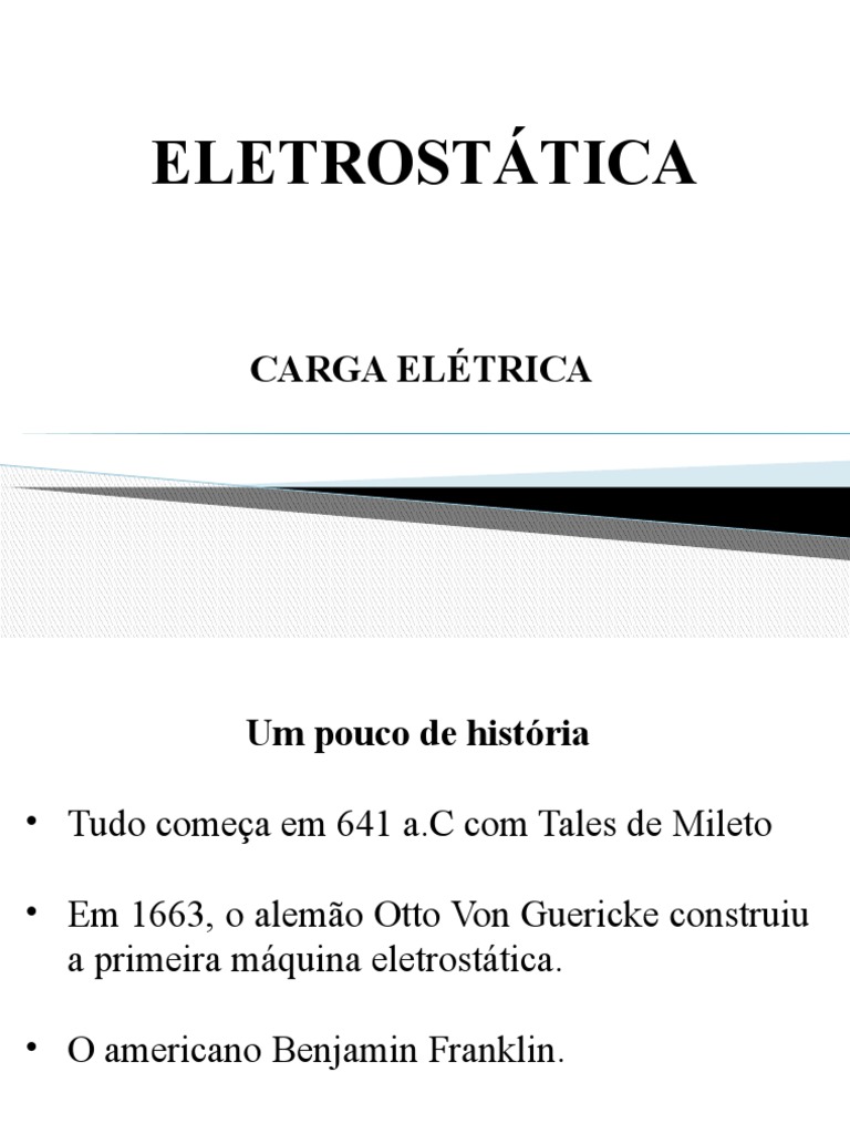 Eletrostática | PDF | Carga elétrica | Eletricidade