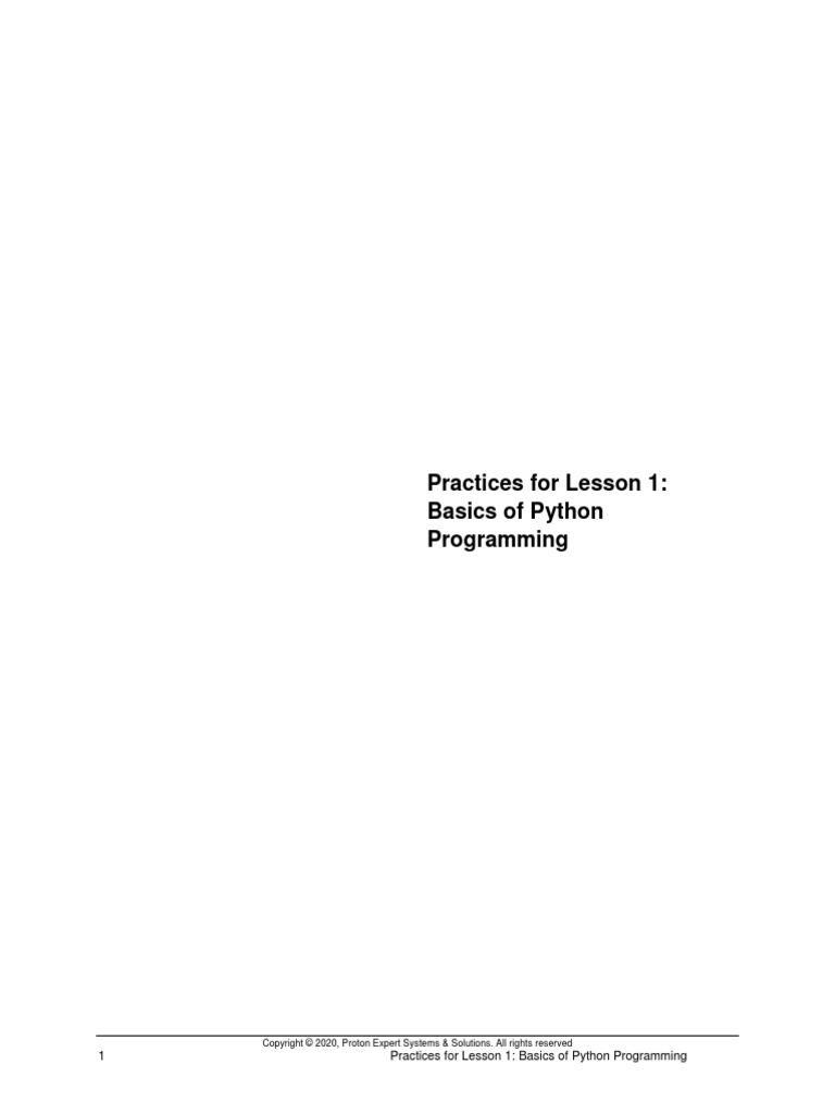 Practice For Lesson 1 4 Pdf Python Programming Language Computer Programming 