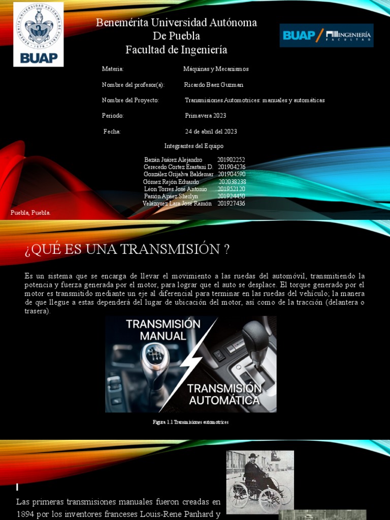 Transmiciones Automotrices-Manuales y Automaticas | PDF | Engranaje | Embrague