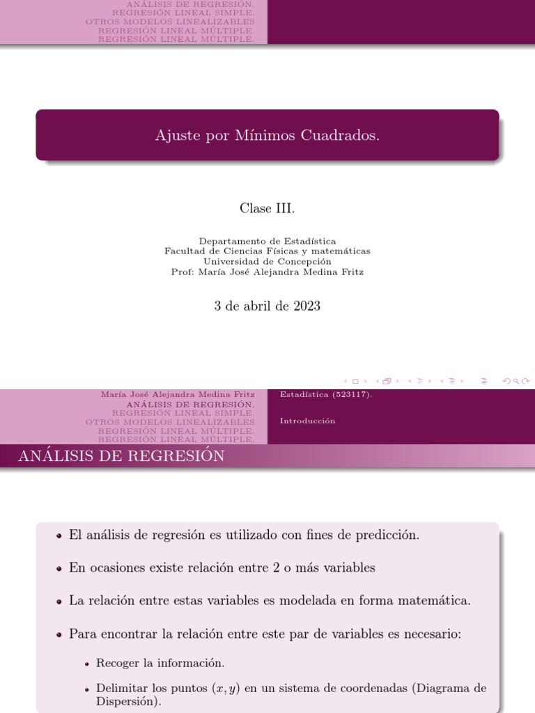 03 Ajuste Por Mínimos Cuadrados | PDF | Regresión lineal | Análisis de regresión