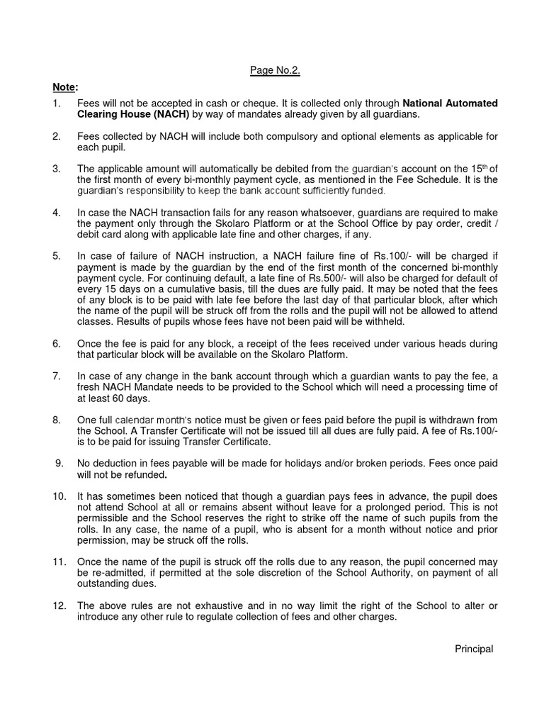 Rules For Fee Payment | PDF | Payments | Fee