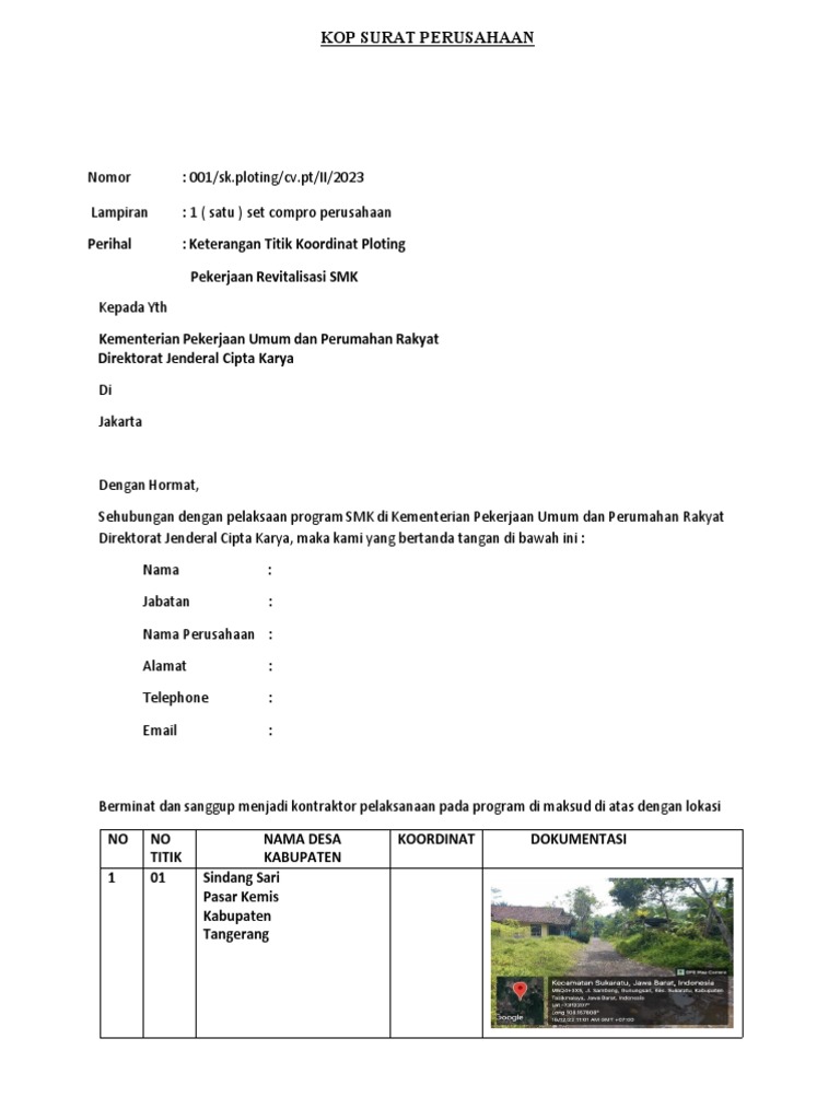 Contoh Surat Minat smk pupr | PDF