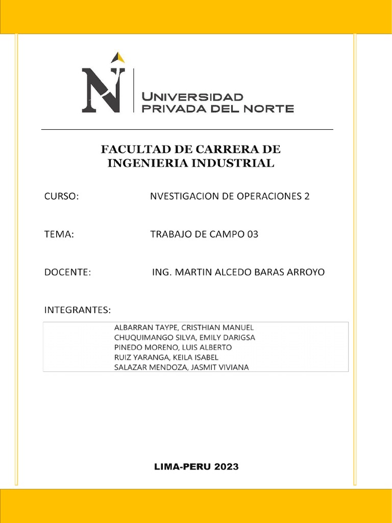 Trabajo de Campo 03 Invop | PDF