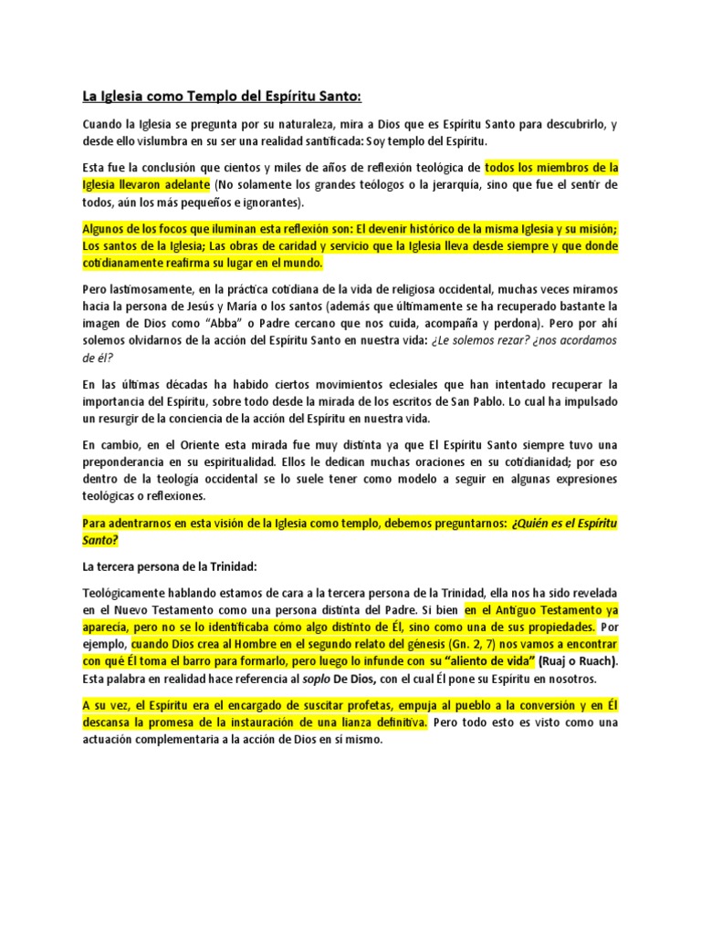 Espíritu Santo Pdf Espíritu Santo Jesús