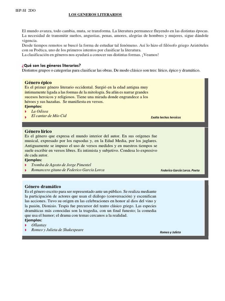 Los-Géneros-Literarios-8 | PDF | Ensayos | Autor