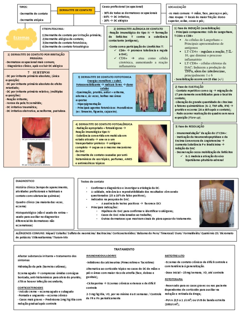 ECZEMAS - DC e DA - Mapamental | PDF | Dermatite | Alergia