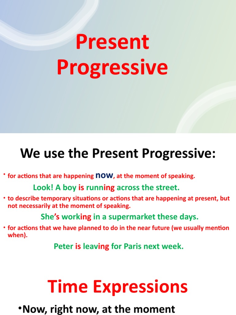 Present Progressive | PDF